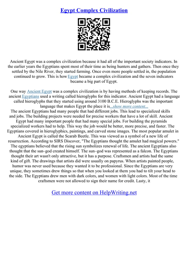 Egyptian Civilization Essay | PDF