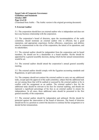 Egyptian code of corporate governance | PDF