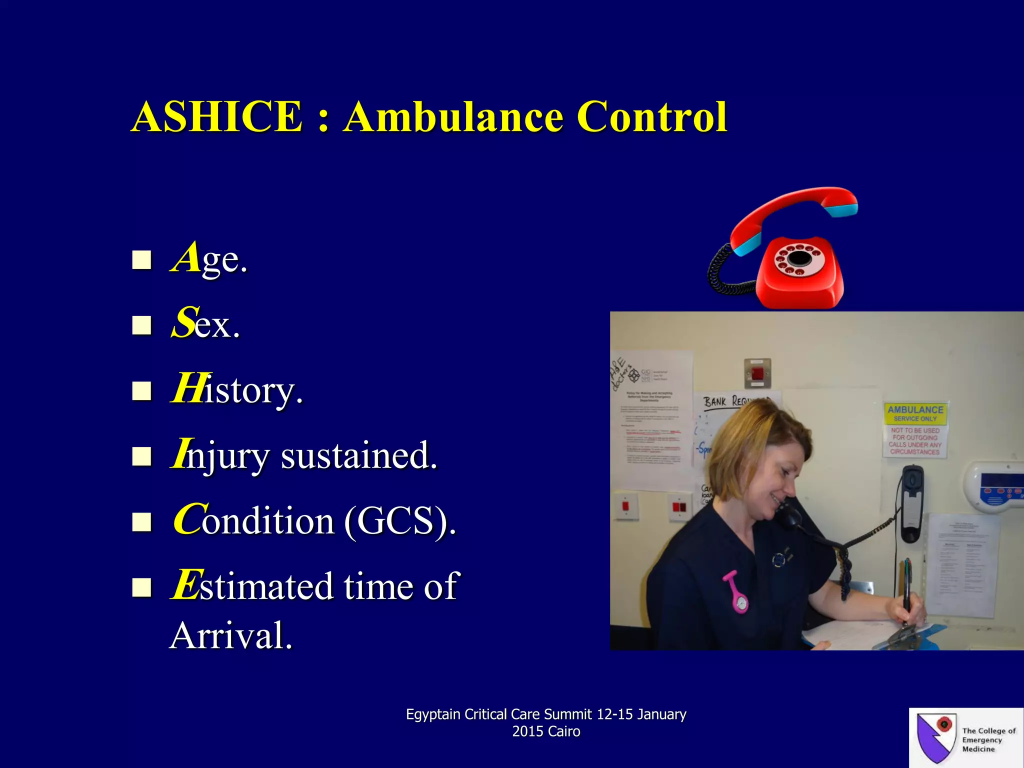 Egyptian Critical Care Summit- Major Trauma Team Concept | PDF