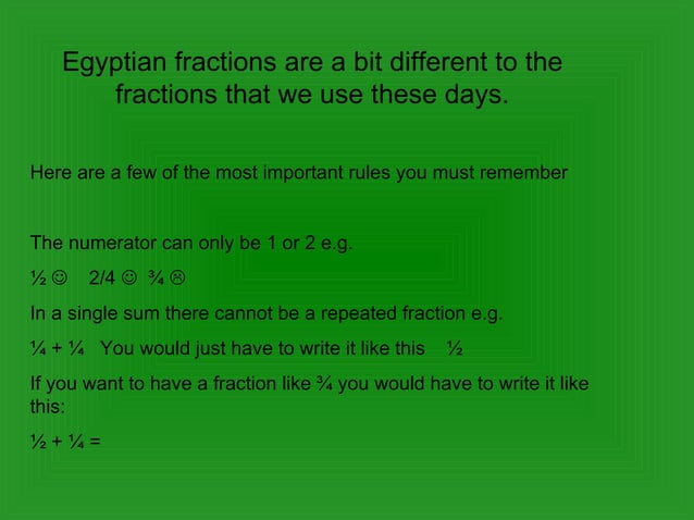 Egyptian Fractions | PPT