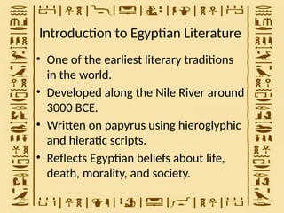 Exploring Ancient Egyptian Literature: Key Texts and Themes from the ...