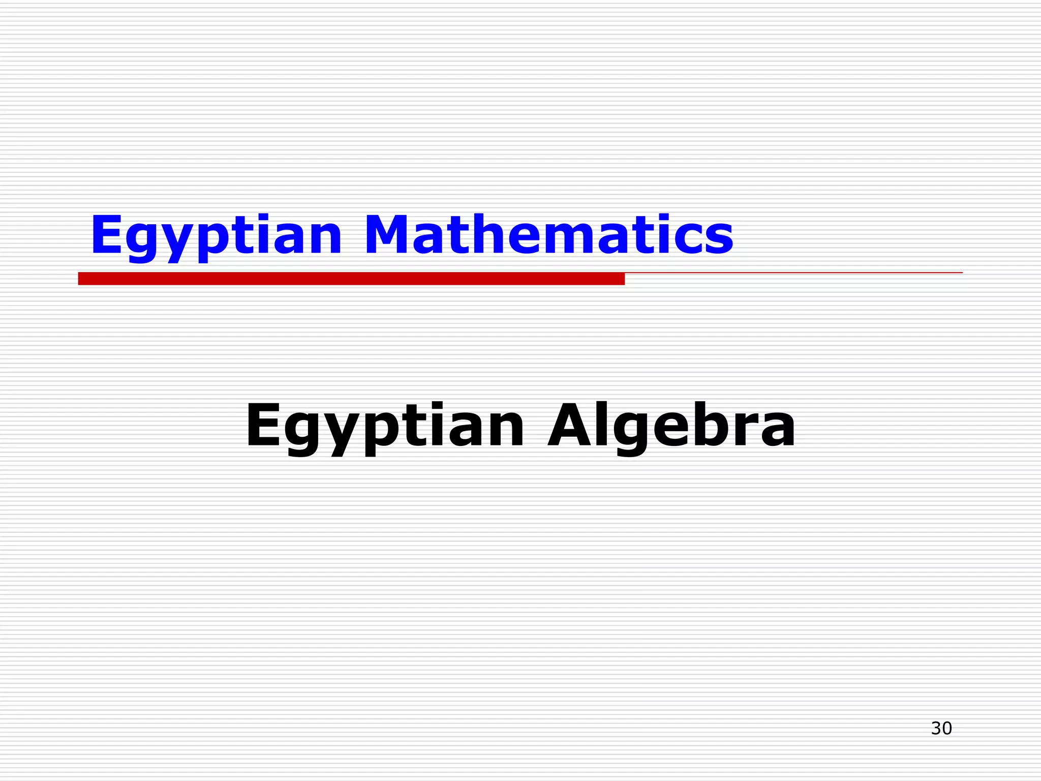 Egyptian Mathematics | PPT