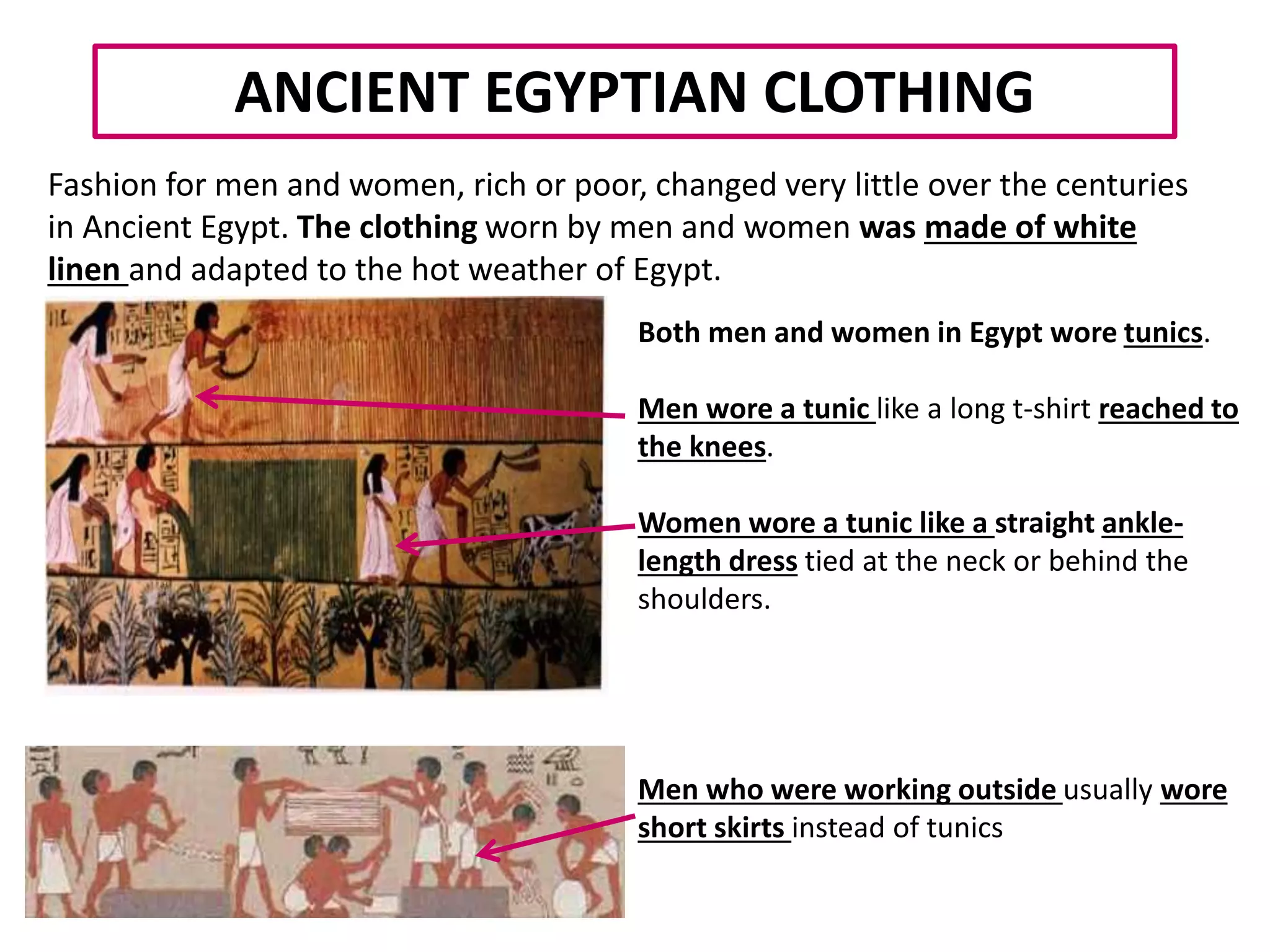 Egyptian society and clothes | PPTX