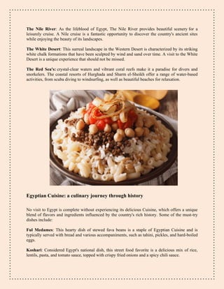 Egypt Is a Great Destination for Vacations with Historical and Cultural ...