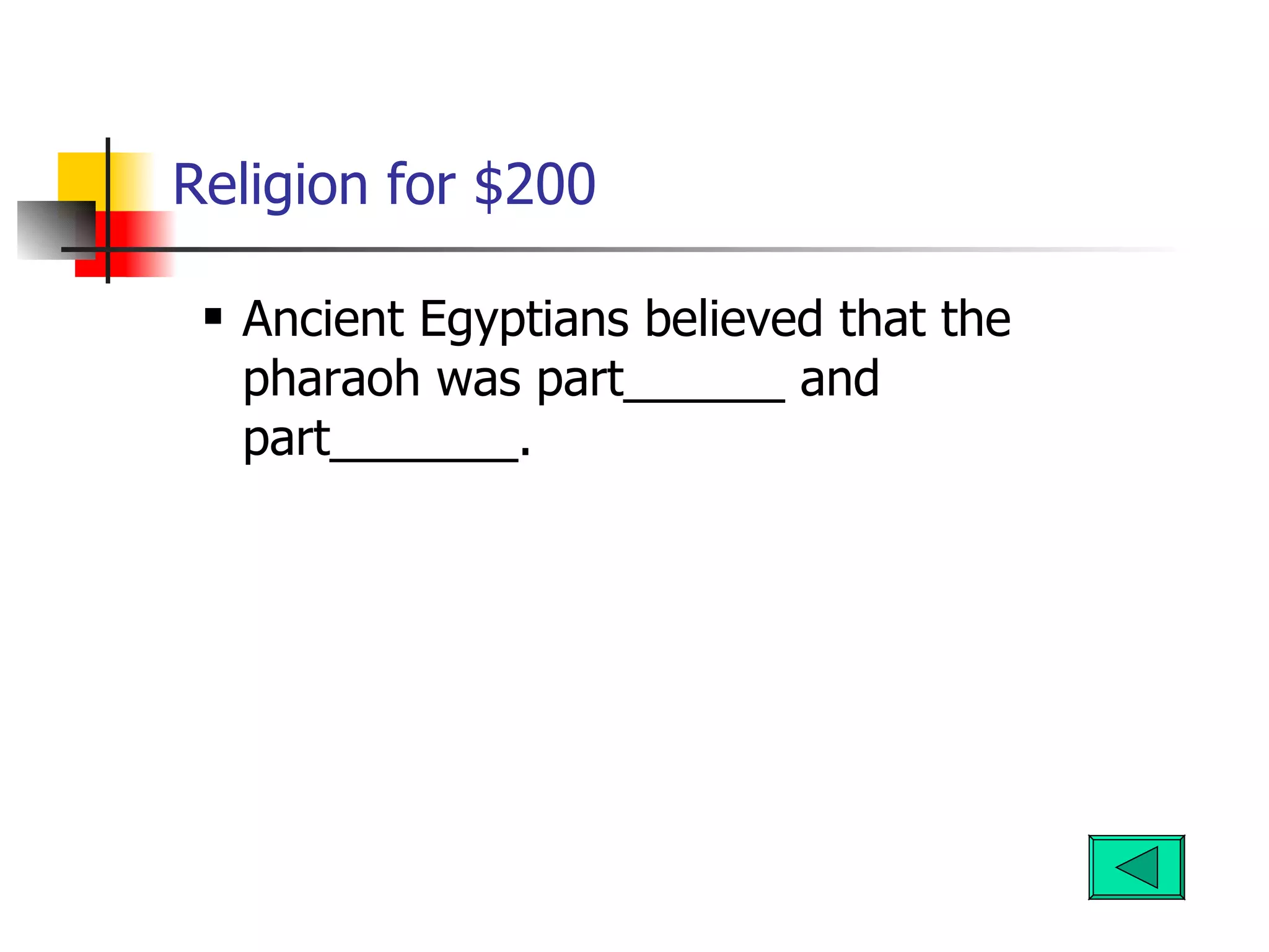 Ancient Egypt Jeopardy | PPT