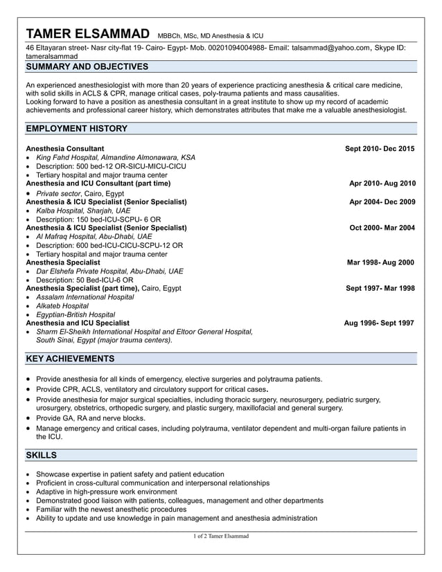@Egypt tamer cv 16 | PDF | Healthcare Industry | Industries