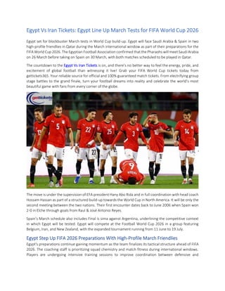 Egypt Vs Iran Tickets Egypt Line Up March Tests for FIFA World Cup 2026.pdf