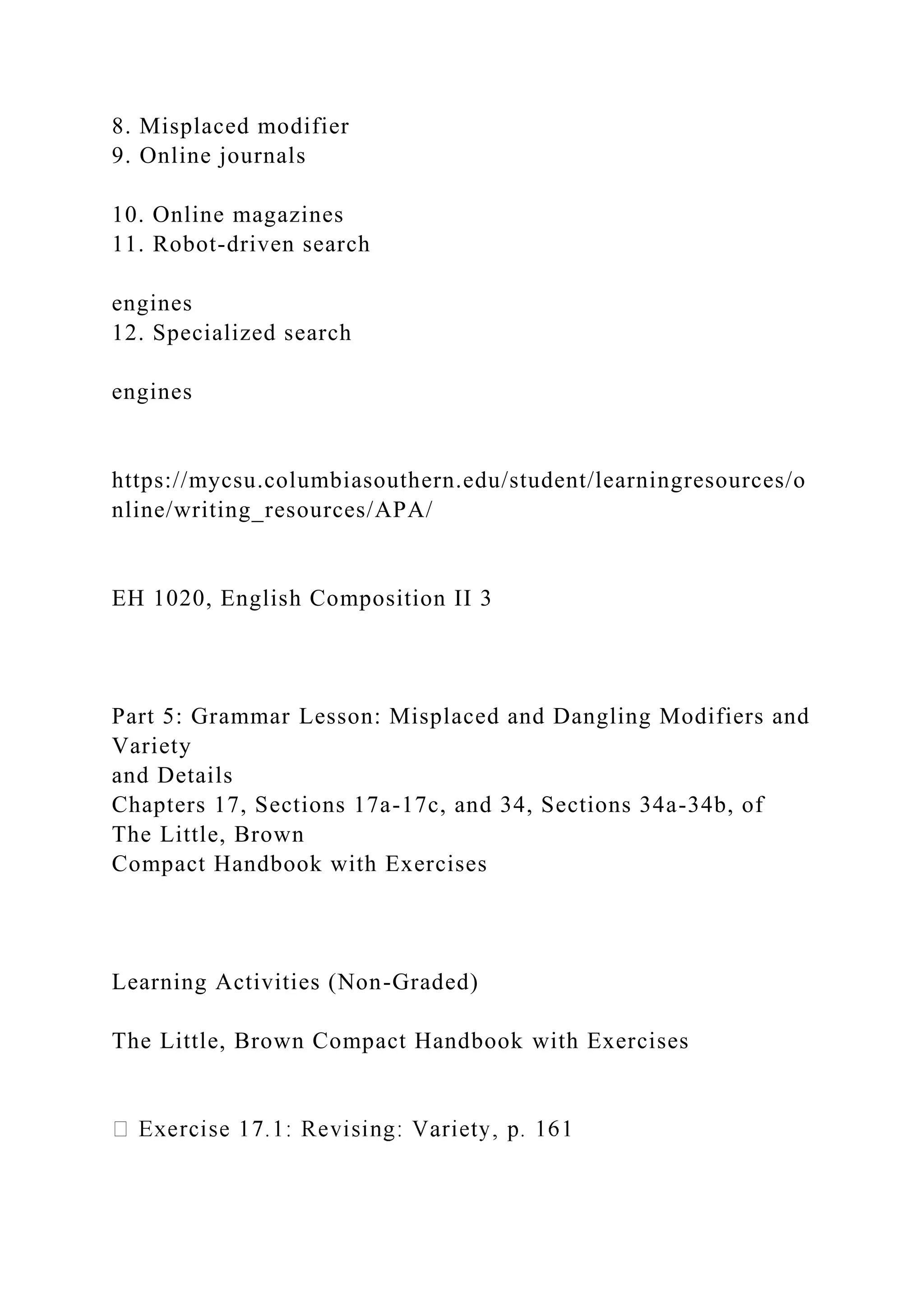 EH 1020, English Composition II 1 UNIT II STUDY GUIDE.docx