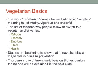 Nutritional Guide For Vegetarians Presentation | PPTX