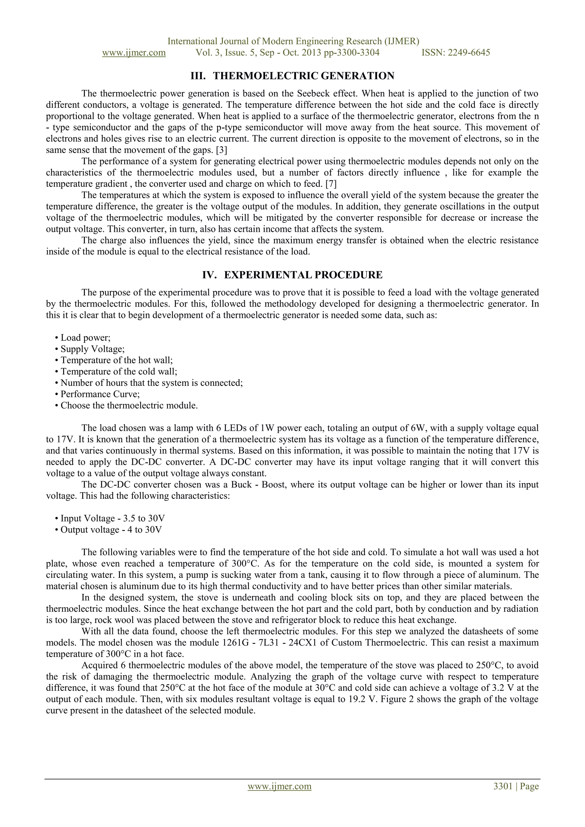Development of a Thermoelectric Micro generation based on Seebeck Effect | PDF