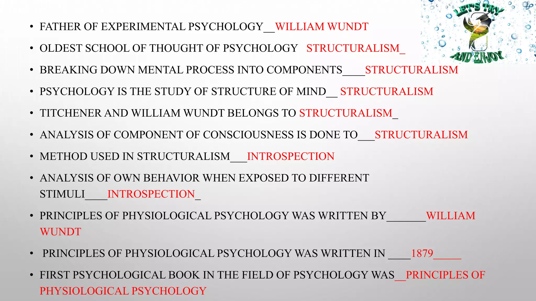 Crux of Structuralism School of thought in psychology | PDF | Science