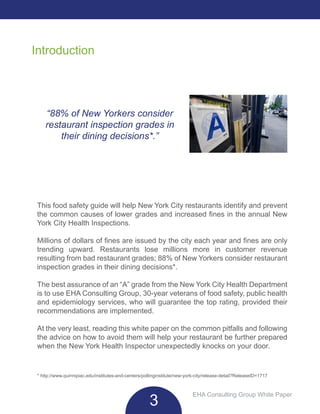Avoiding Fines & Poor Grades in NYC Health Inspection (White Paper ...