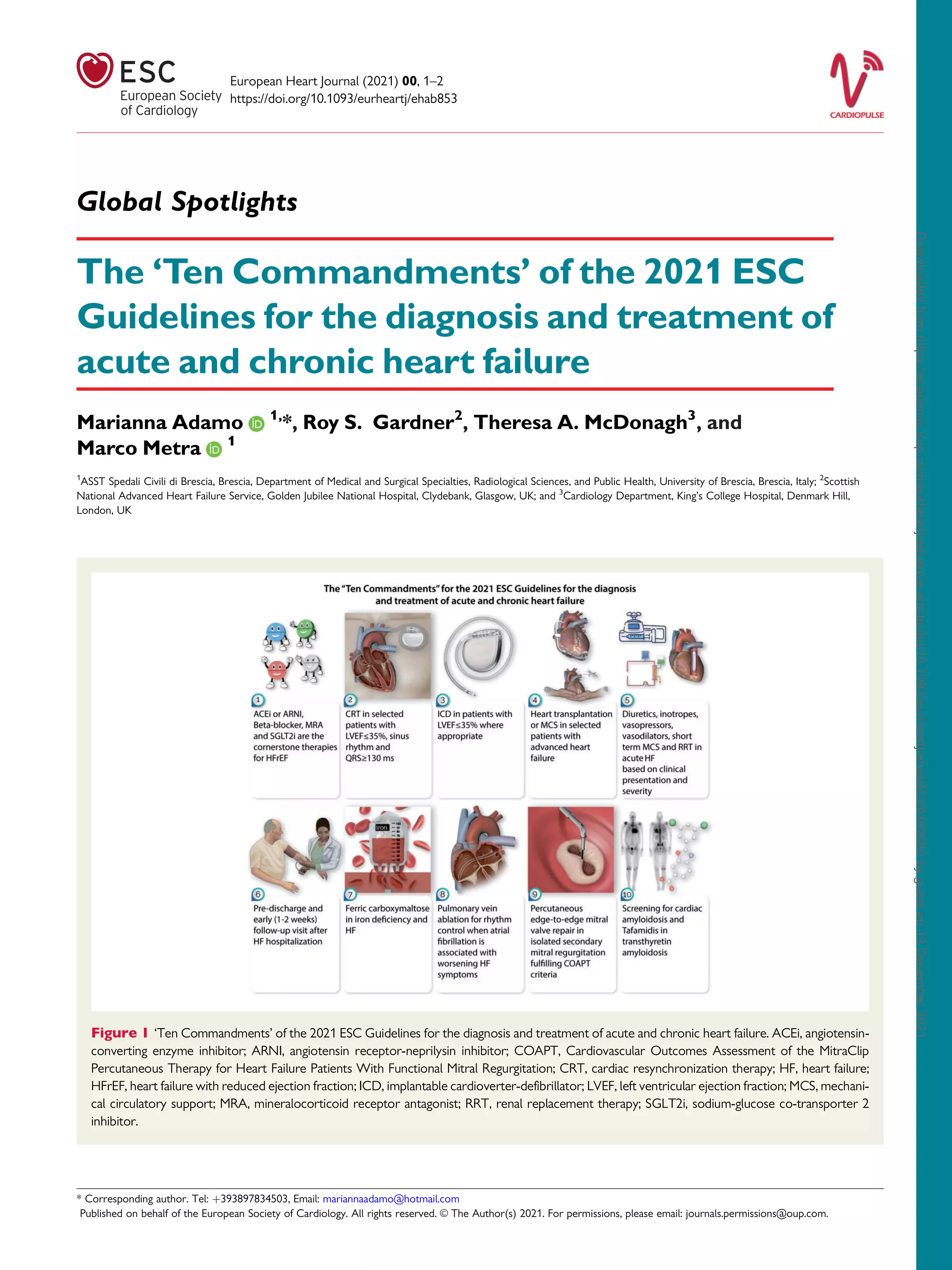 The ‘Ten Commandments’ of the 2021 ESC Guidelines for the diagnosis and ...