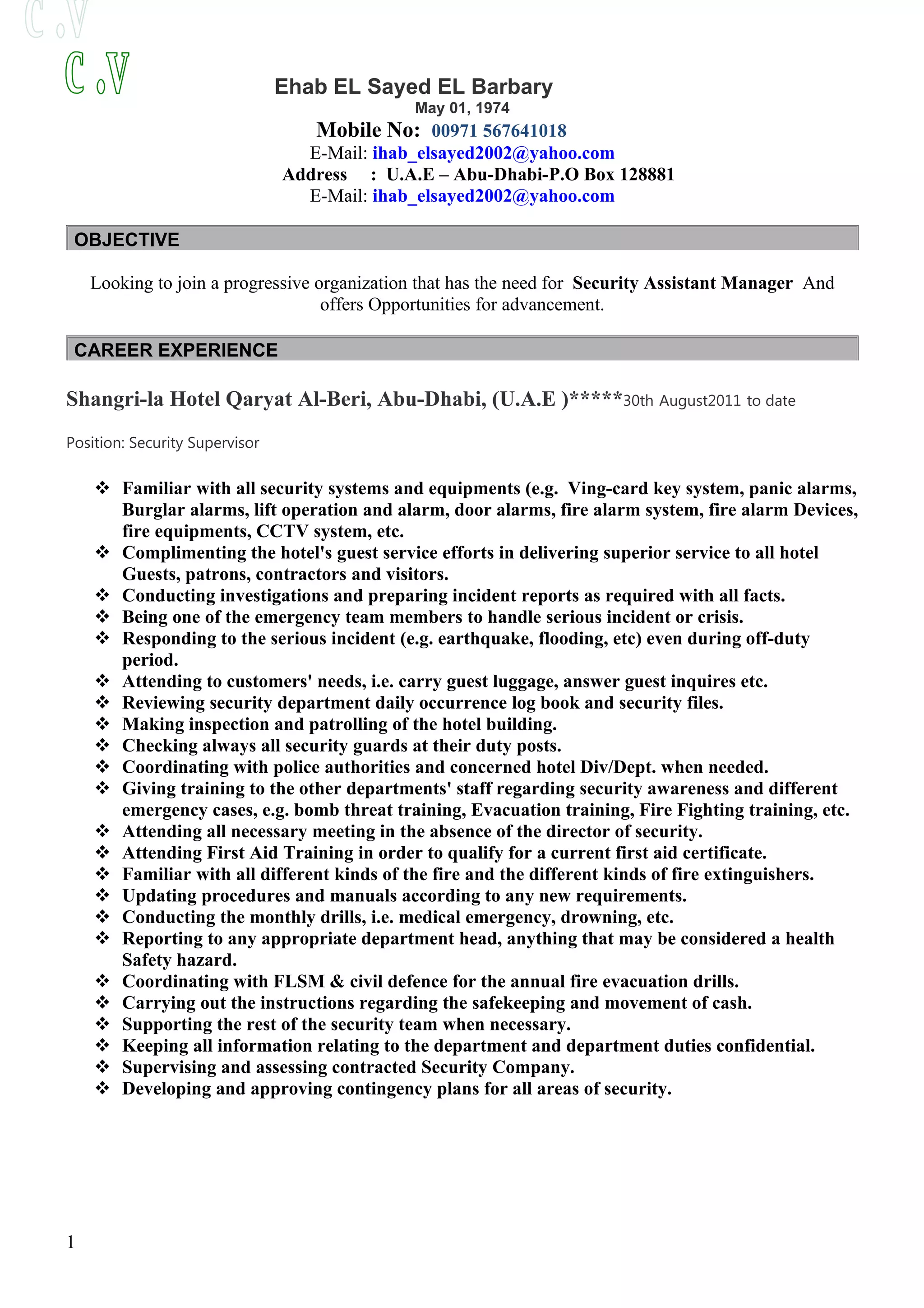 Ehab's c.v of may 2010 (2) | PDF