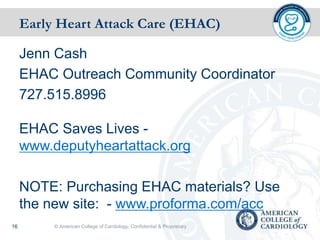 Early Heart Attack Care Discussion ACC Congress | PPTX