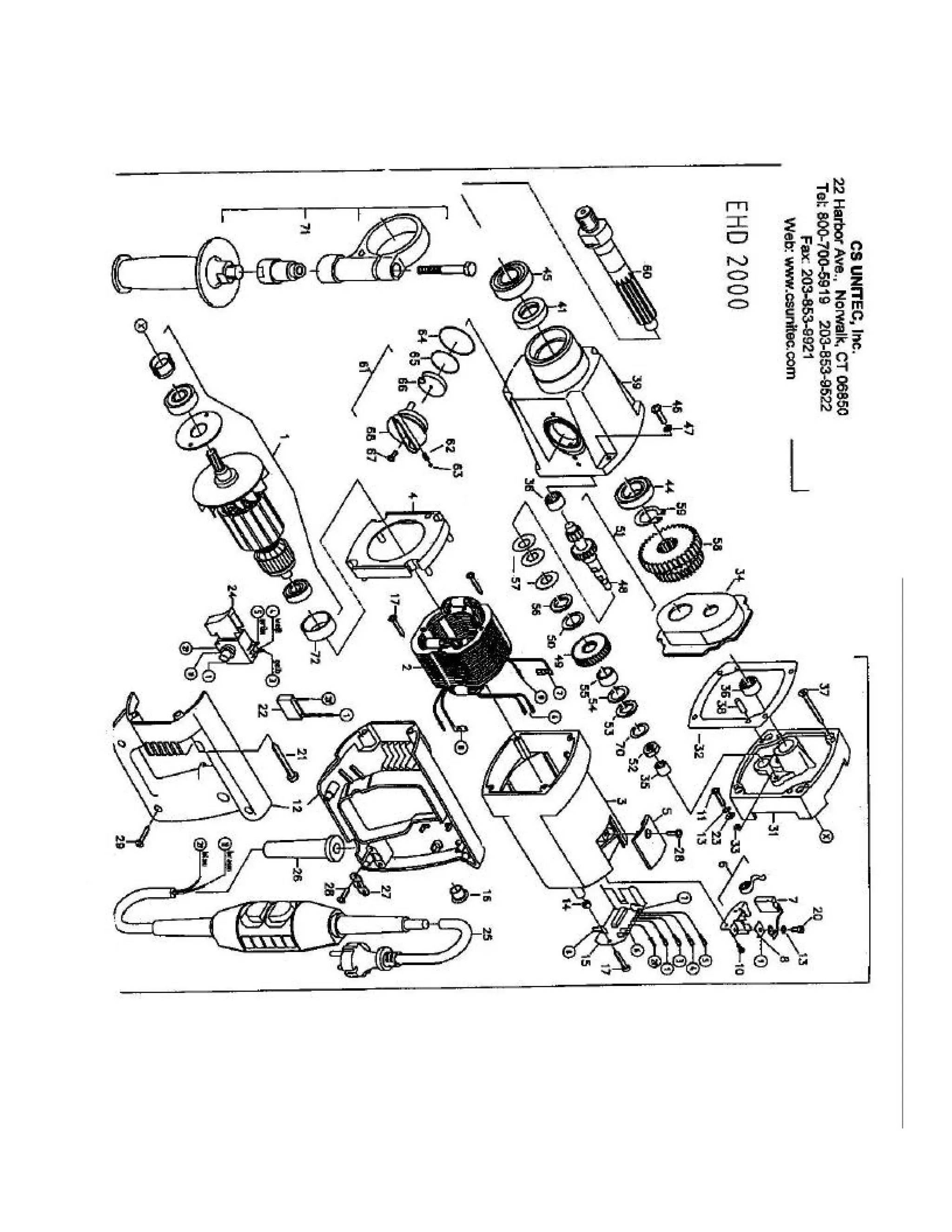 CS Unitec Electric Core Drill Schematics: EHD 2000 | PDF