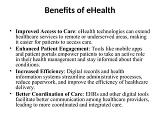 eHealth - Telemedicine concept and its benefits | PPT