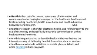 E-health appications | PPTX