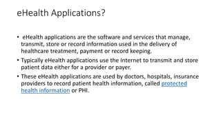 E-health appications | PPT