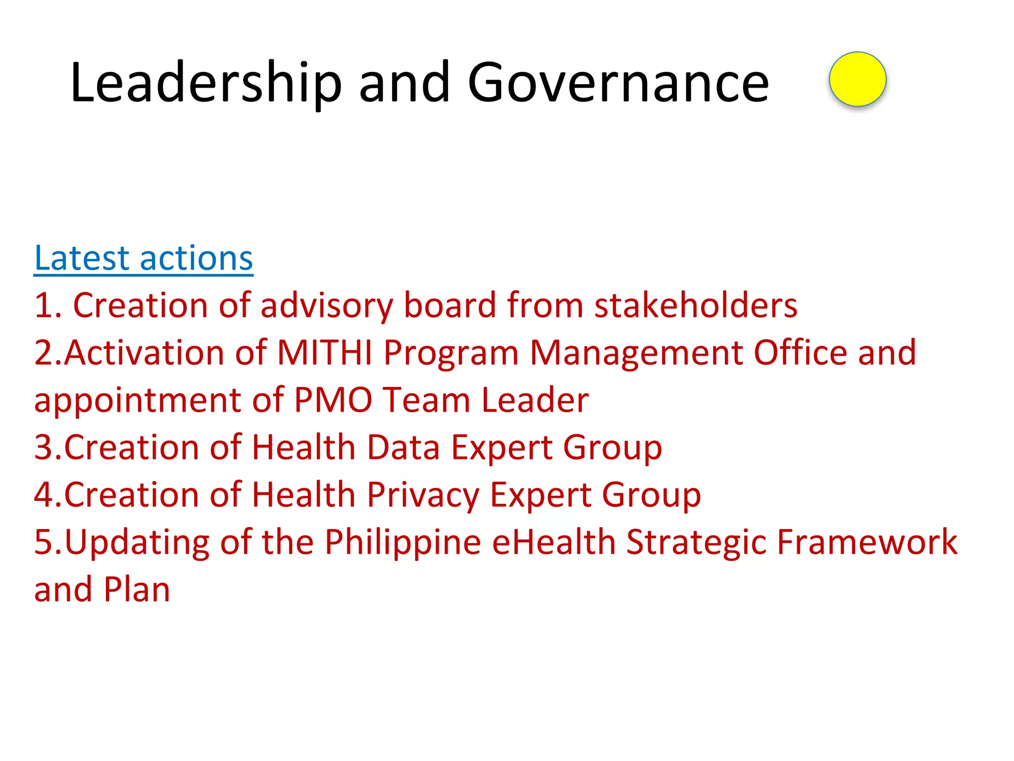 The Philippines eHealth Strategic Framework and Plan (Updates as of May ...