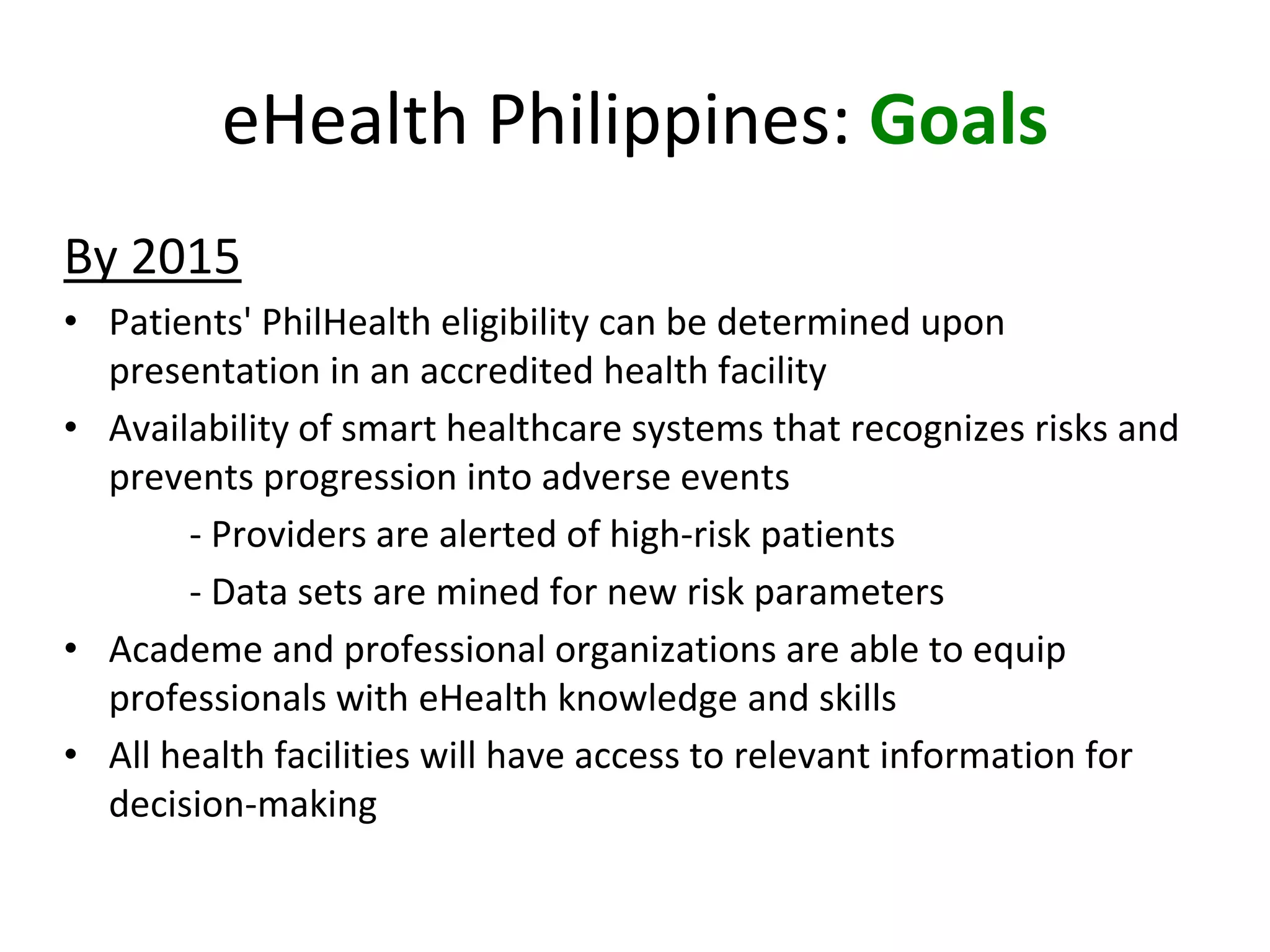 The Philippines eHealth Strategic Framework and Plan (Updates as of May ...