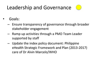 The Philippines eHealth Strategic Framework and Plan (Updates as of May ...