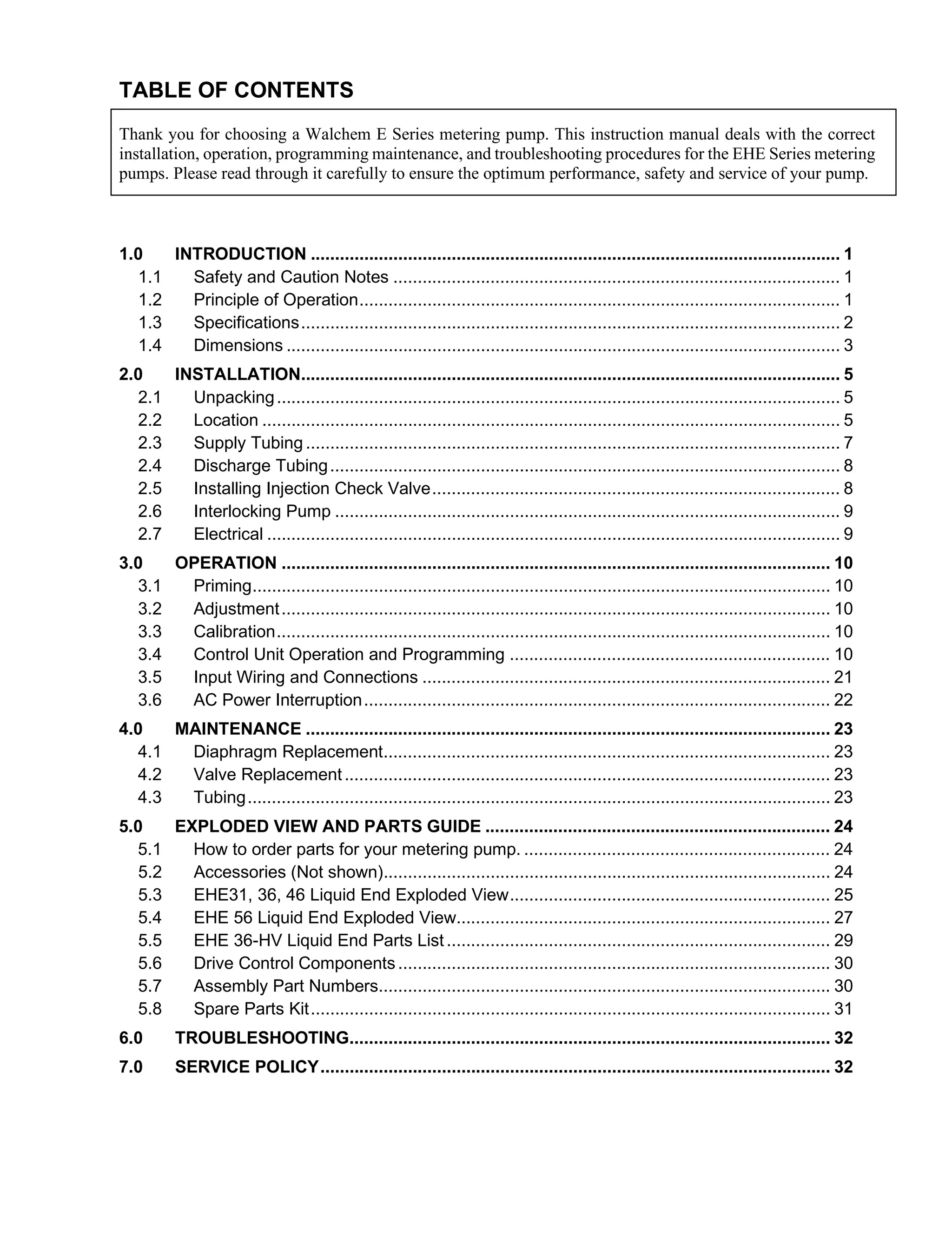 EHE Series Electronic Metering Pump | PDF