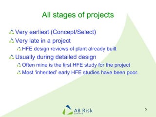 Human Factors Engineering (HFE) at the early phoases of a project | PPTX
