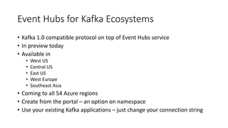 EventHub for kafka ecosystems kafka meetup | PPT