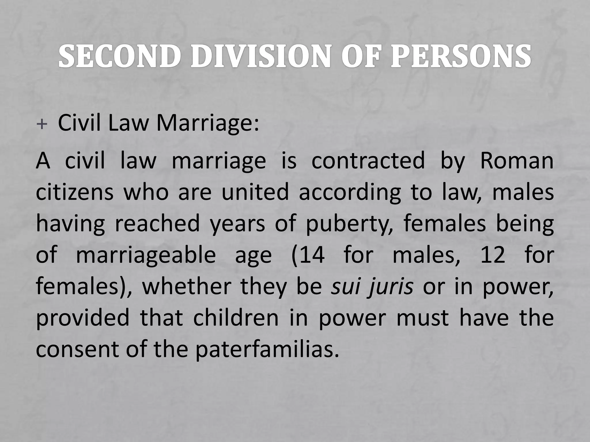 Principles of Roman Law: Law of Persons | PPTX