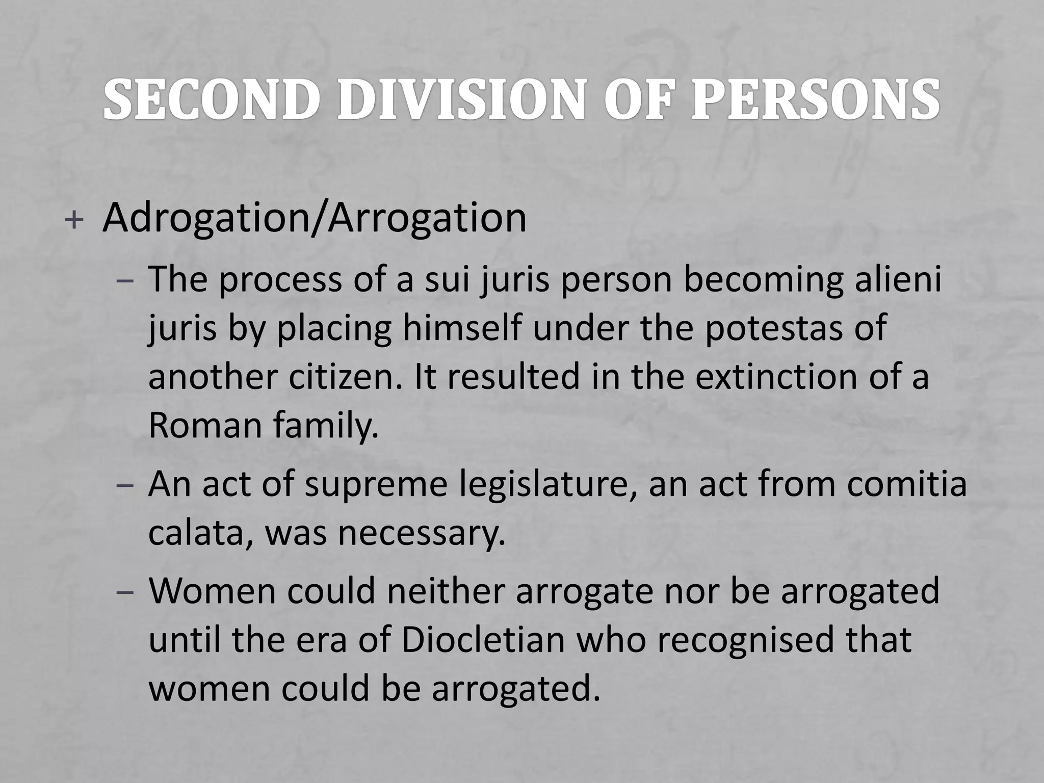 Principles of Roman Law: Law of Persons | PPTX