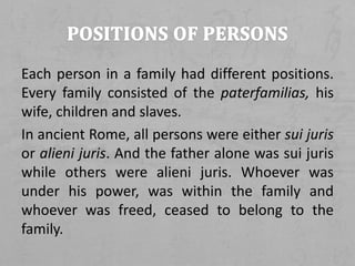 Principles of Roman Law: Law of Persons | PPTX