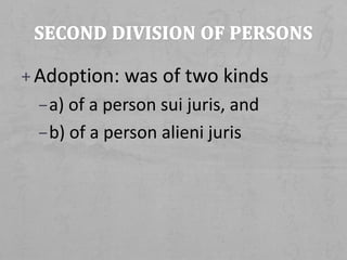 Principles of Roman Law: Law of Persons | PPTX