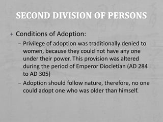 Principles of Roman Law: Law of Persons | PPTX