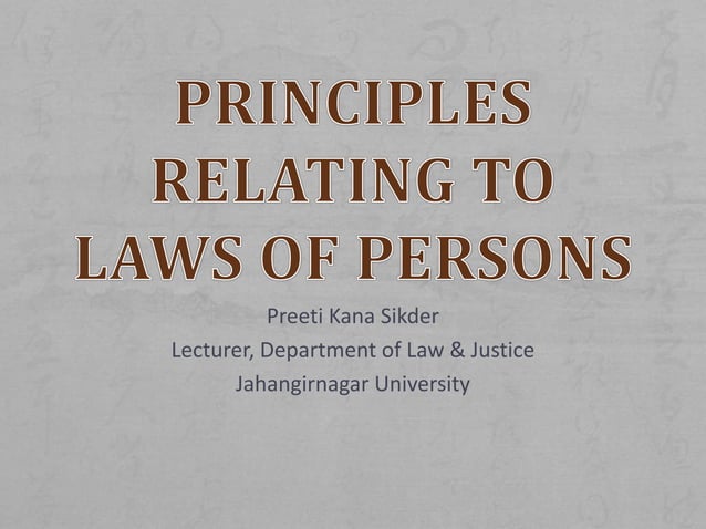Principles of Roman Law: Law of Persons | PPTX