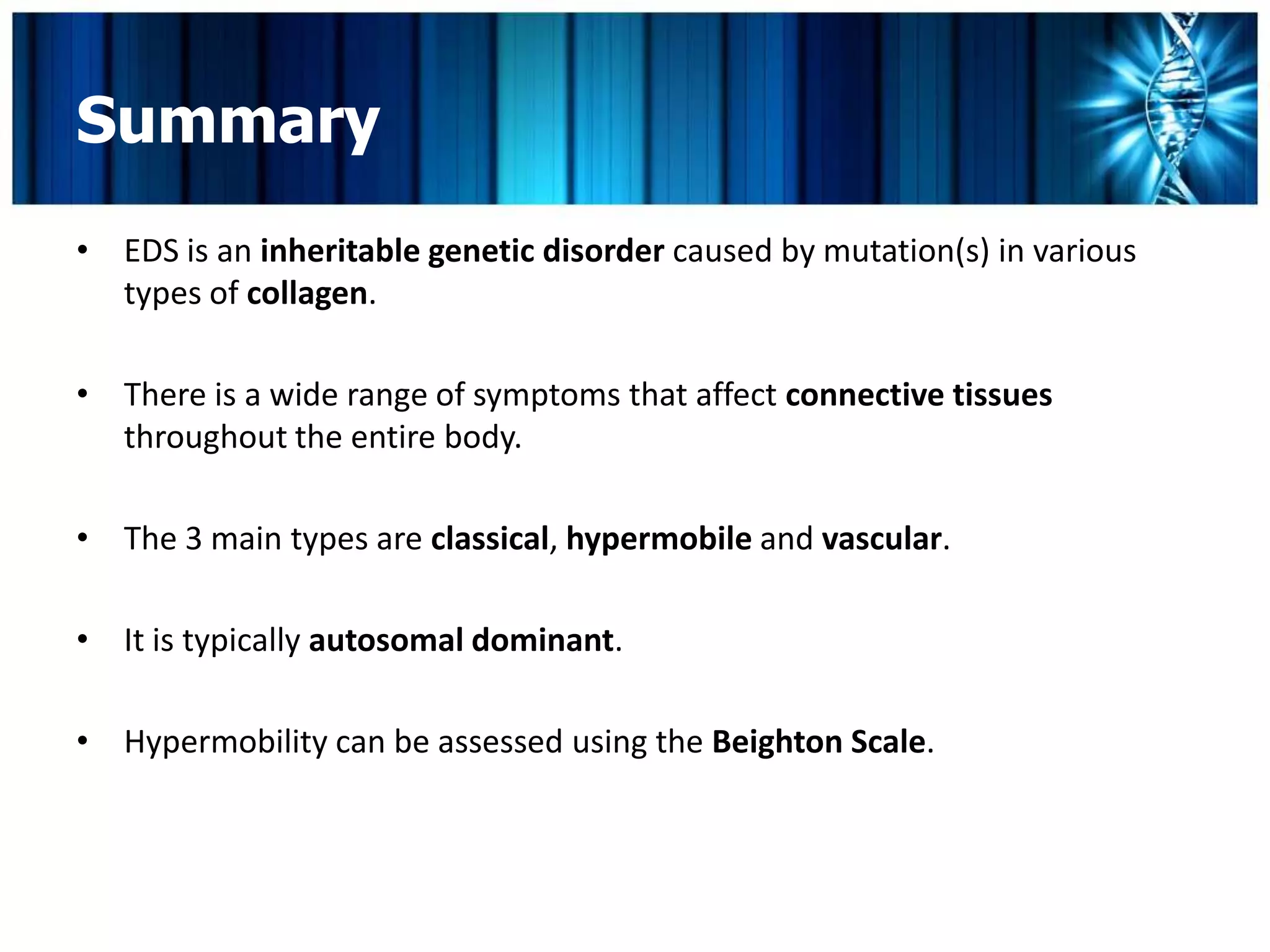 Ehlers-Danlos Syndrome & Hypermobility | PPTX