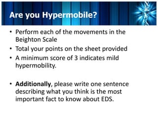 Ehlers-Danlos Syndrome & Hypermobility | PPTX