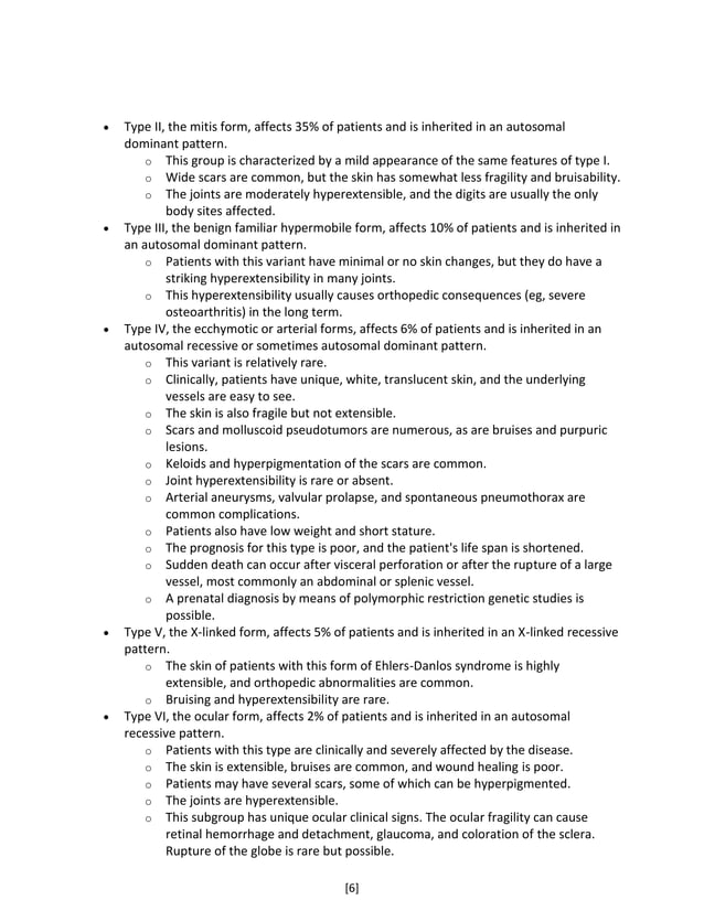 Ehlers Danlos Syndrome | DOCX | Genetics | Science