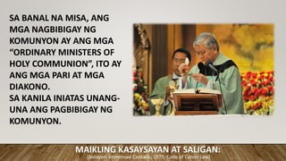 Primer for Extra Ordinary Ministers of Holy Communion | PPTX