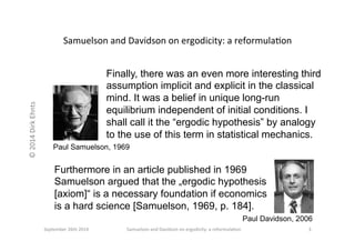 Samuelson and Davidson on Ergodicity | PPT