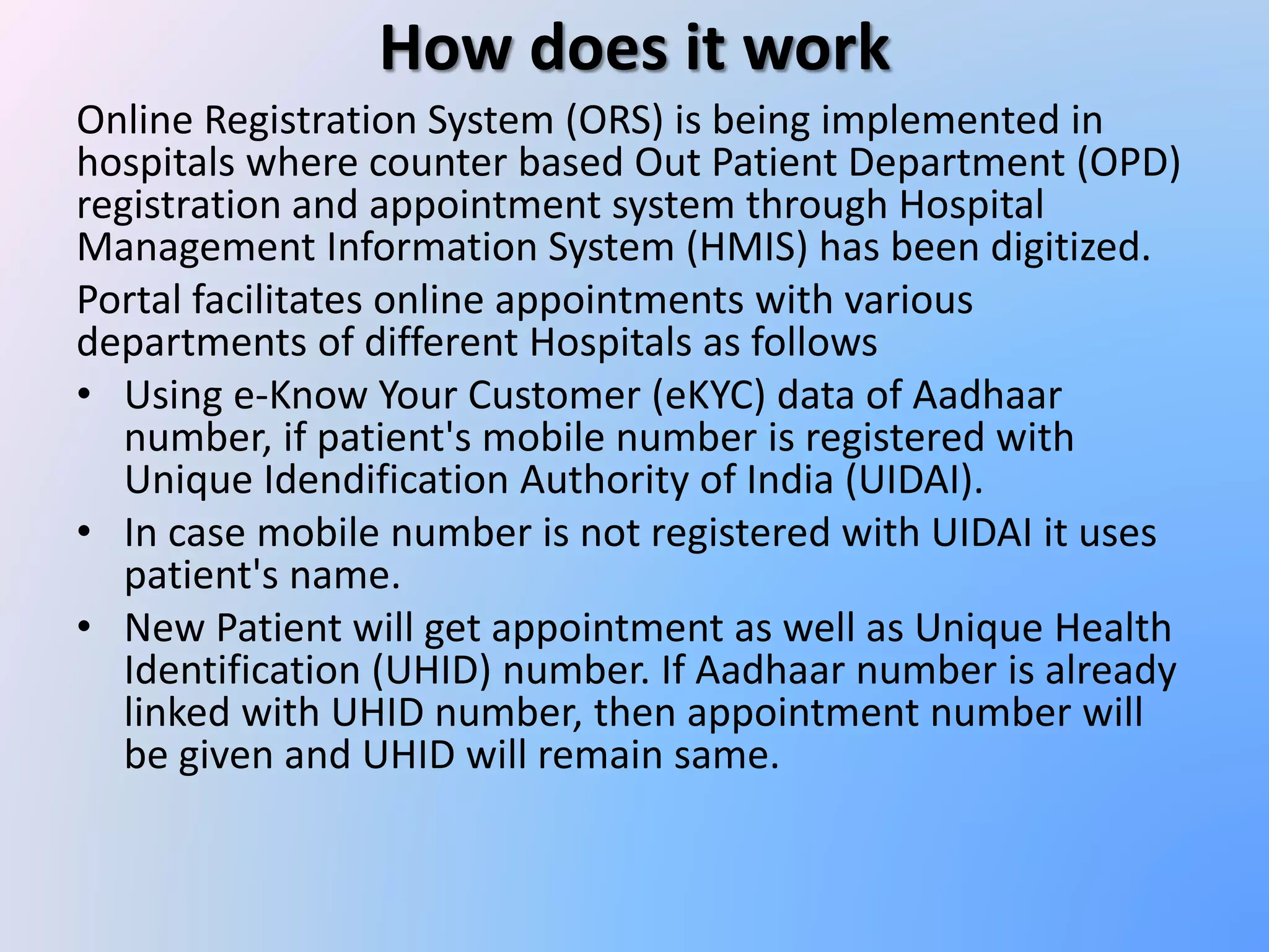 E-hospital (digital india) - Aarambh Pandey | PPTX