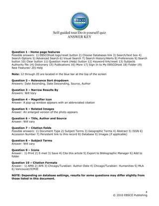 Ehost scavenger hunt | PDF
