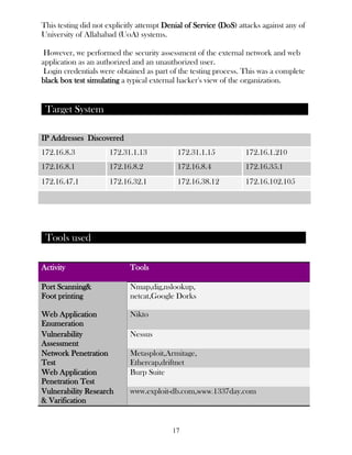 Vulnerability Assessment and Penetration Testing Report | PDF