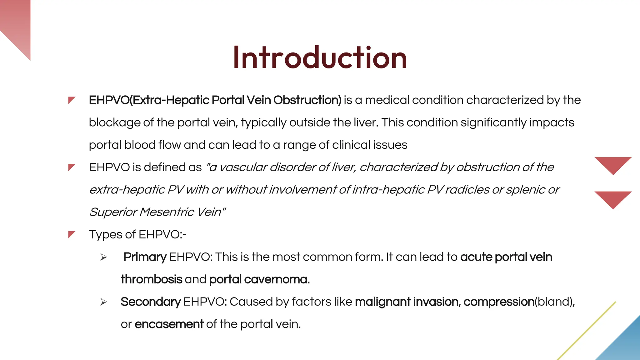 EHPVO ( Extra Hepatic Portal Vein Obstruction) | PPTX