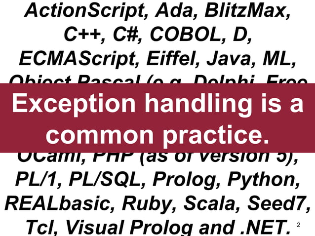 Ieee Scam 2017 Revisiting Exception Handling Practices With Exception Flow Analysis Ppt