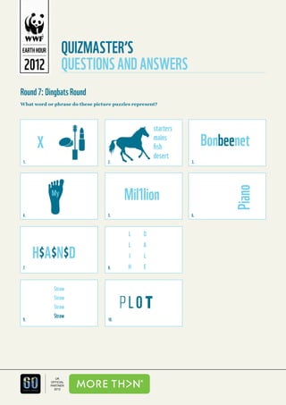 WWF's Earth Hour pub quiz | PDF | Soccer | Sports