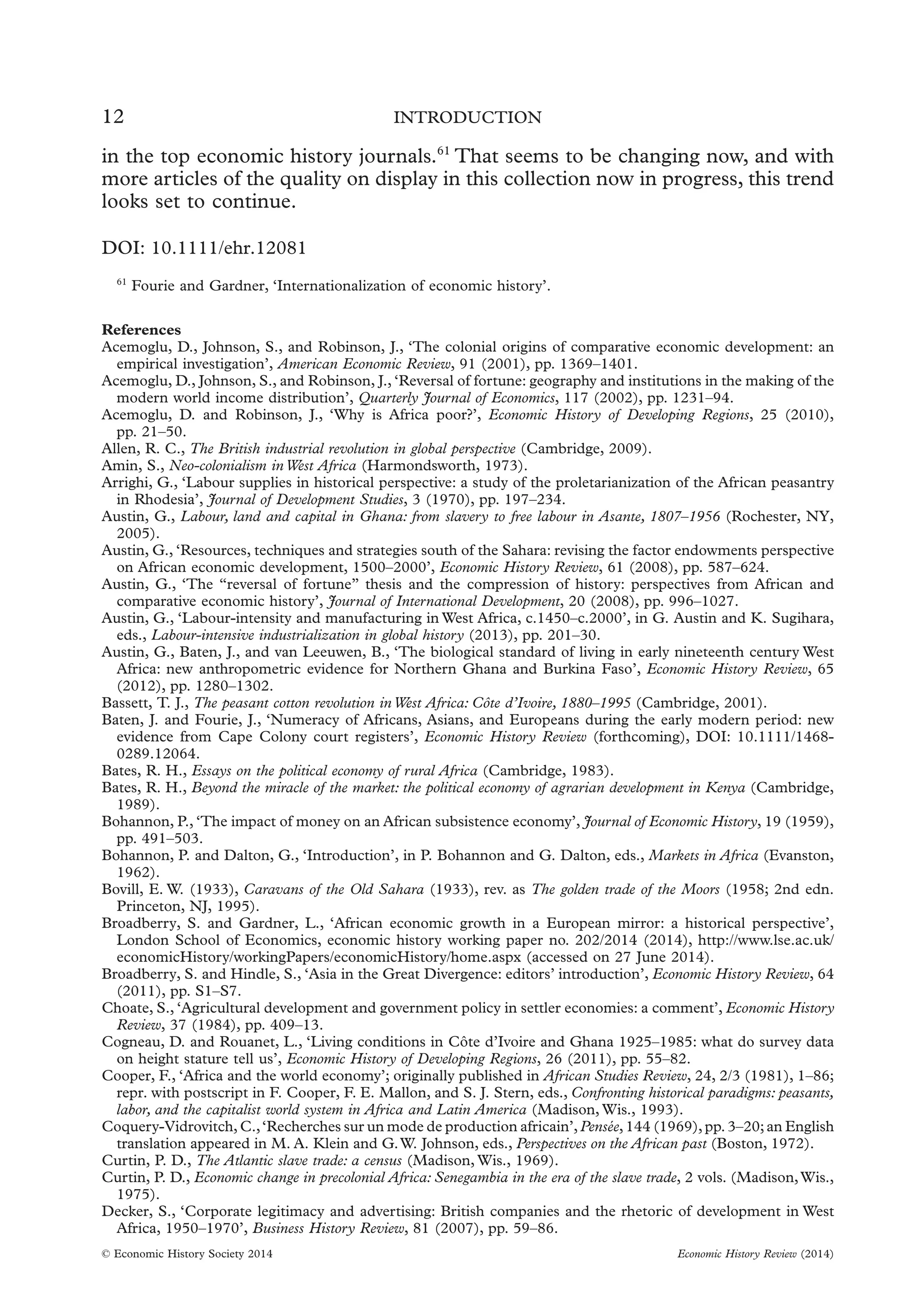 Introduction:The renaissance of African economic history | PDF