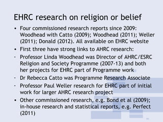 EHRC Religion or Belief Work: Reflections on the Policy Dimension | PPT
