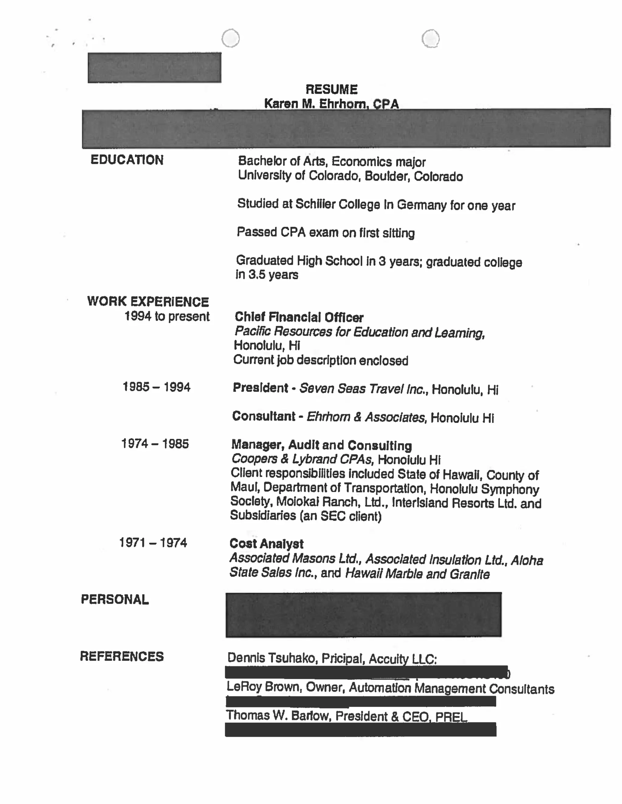 Ehrhorn resume (1) | PDF