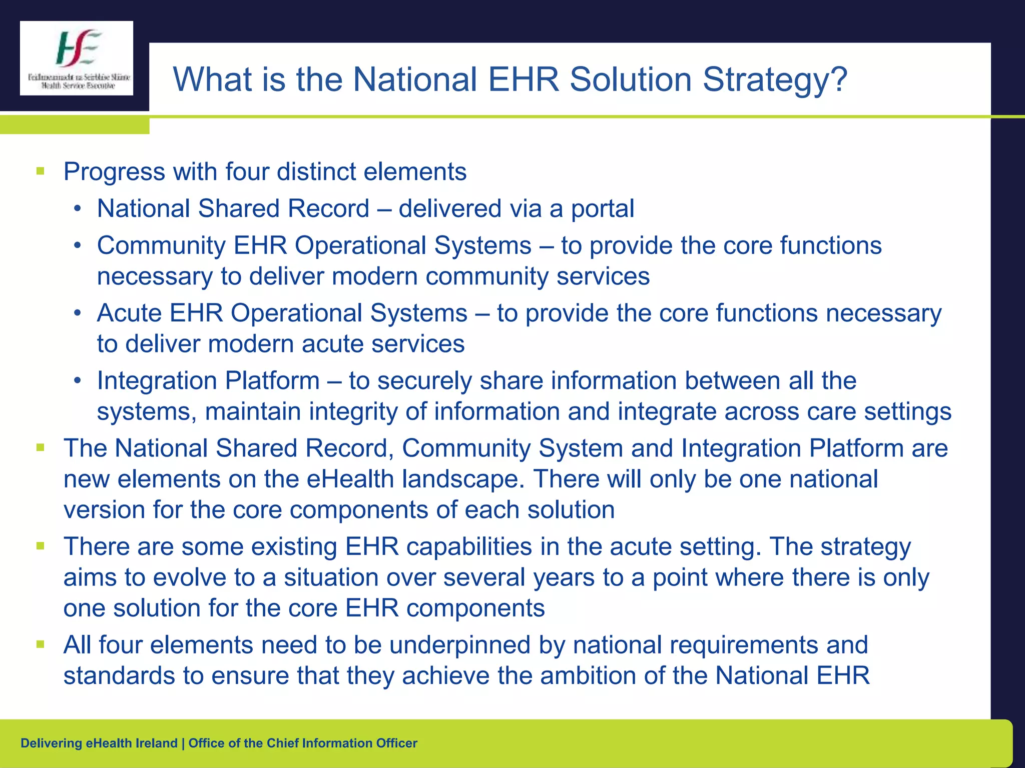 Irish HSE EHR strategic business case master briefing deck v1.4 | PPTX